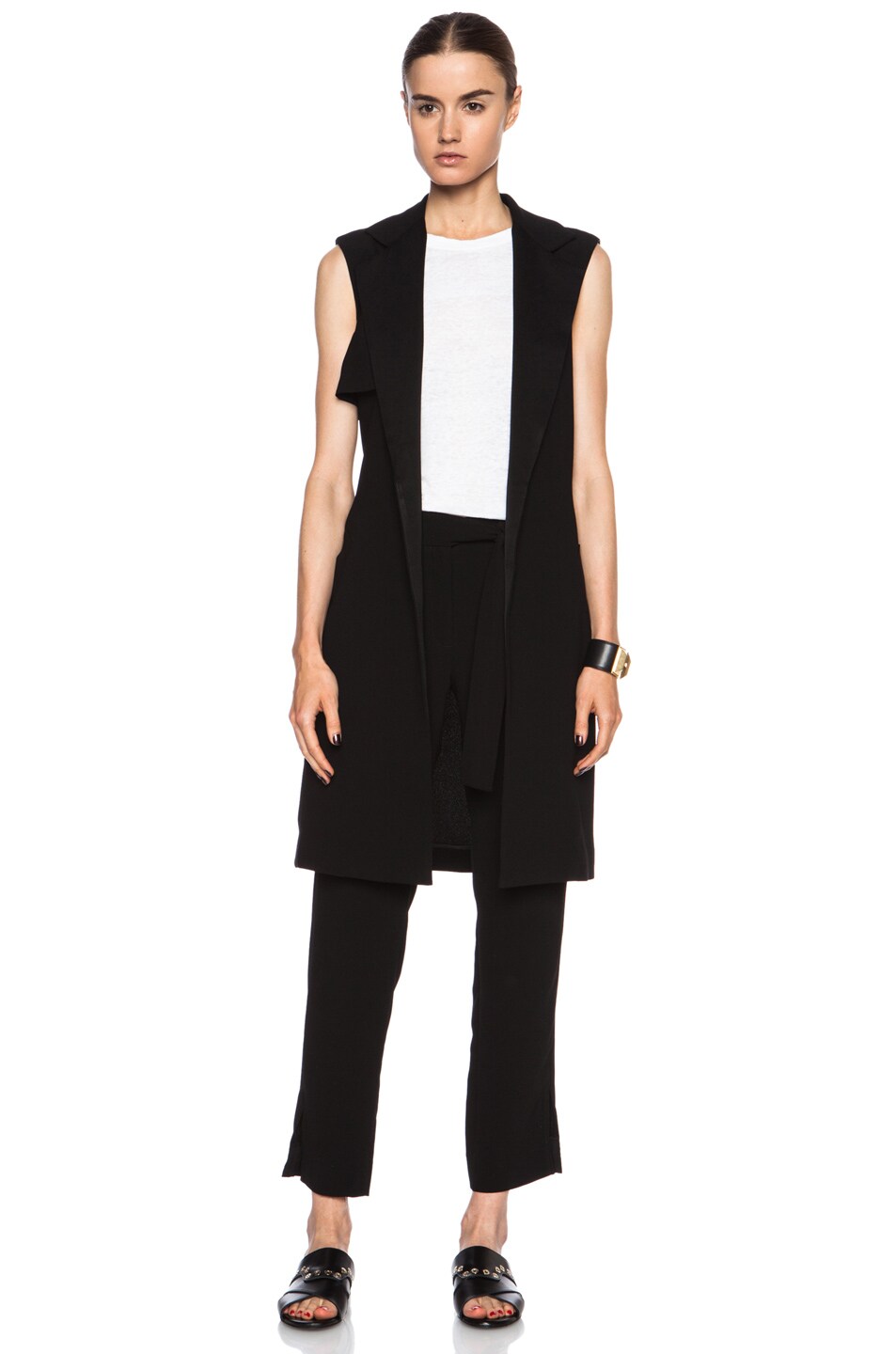 Jenni Kayne Acetate-Blend Trench Vest in Black | FWRD