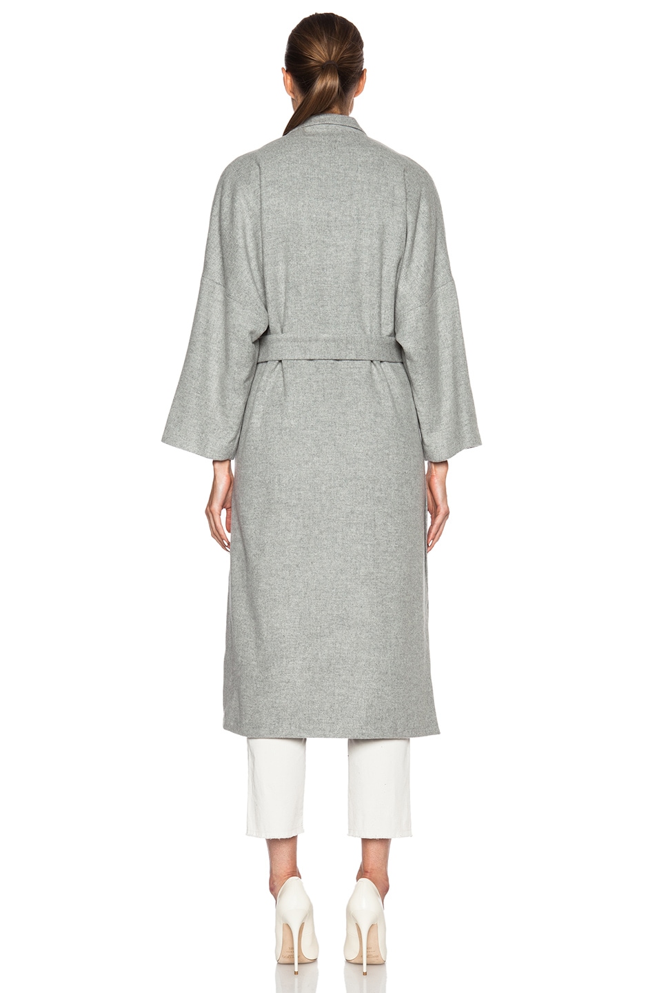 Jenni Kayne Side Slit Wool Coat in Heather Grey | FWRD