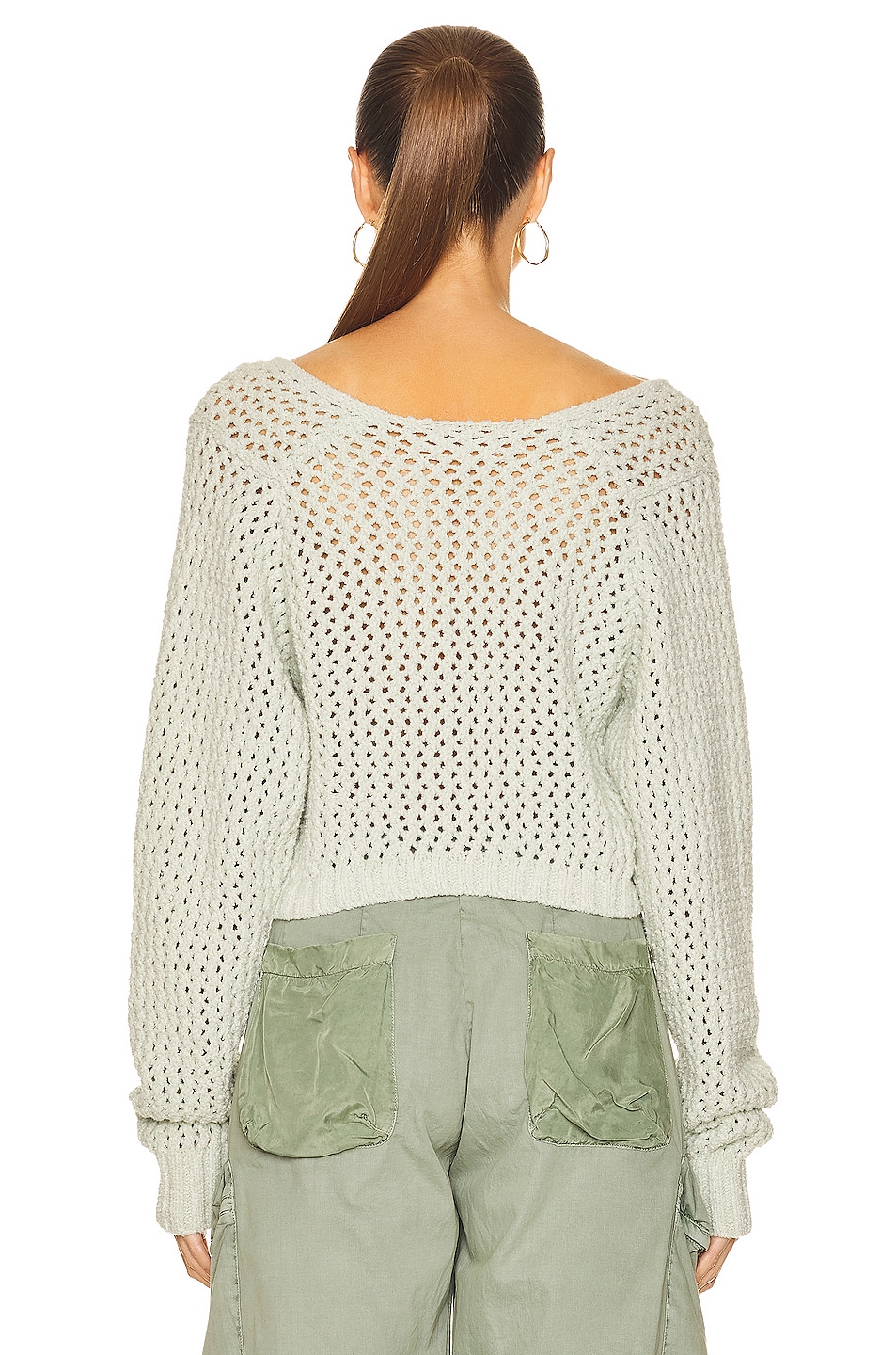 JOHN ELLIOTT Foam Boucle Knit Crop Top in Laurel | FWRD