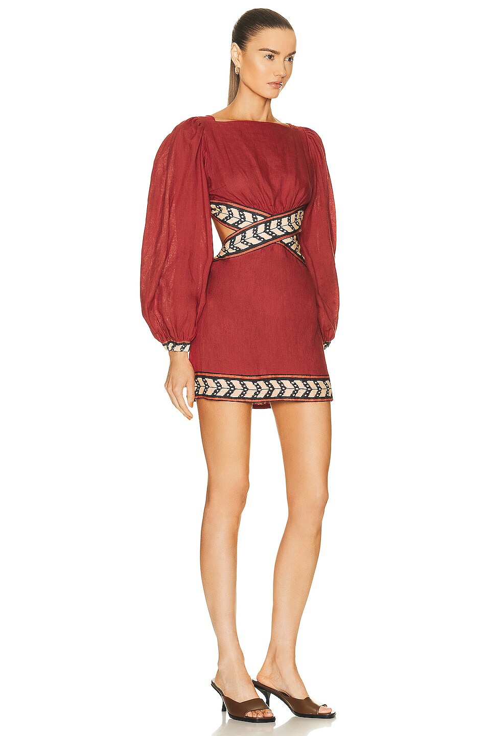 Johanna Ortiz Time Gone By Mini Dress in Red Plum | FWRD