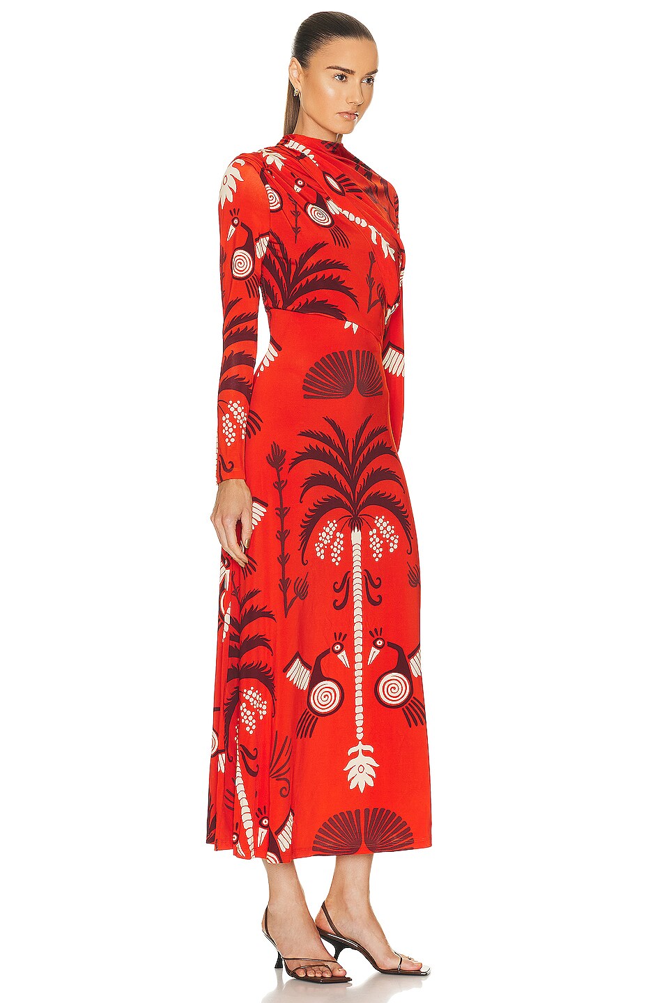 Johanna Ortiz Aclla Ceremonial Ankle Dress in Cosmogony Red, Wine ...