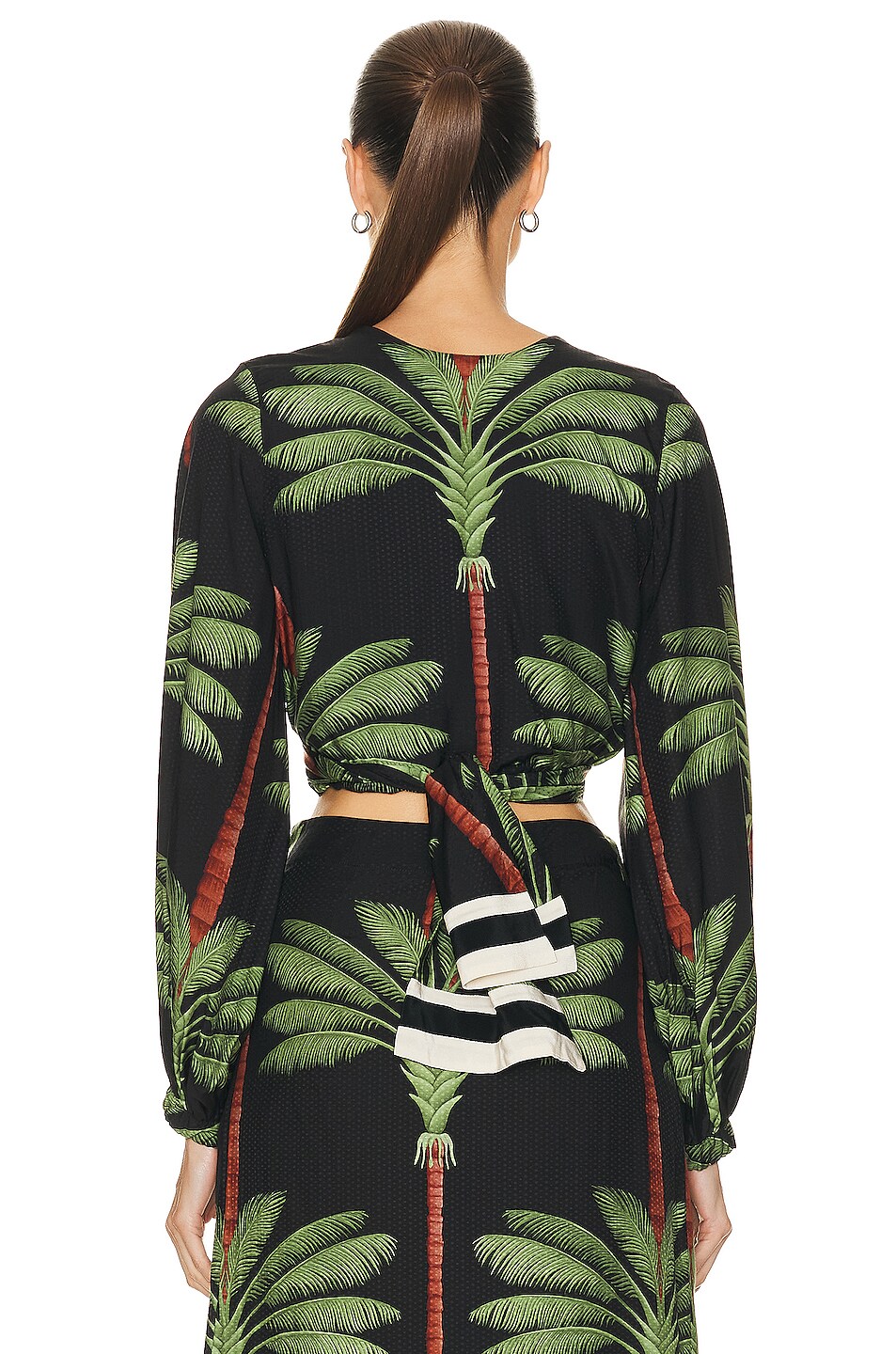 Johanna Ortiz Wind Whispered Crop Top in Cuba Black & Green | FWRD