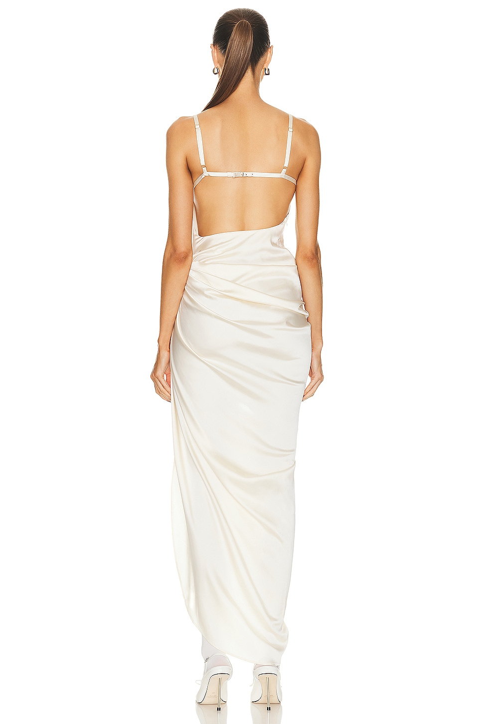 JACQUEMUS La Saudade Longue Brodee Dress in Off White | FWRD