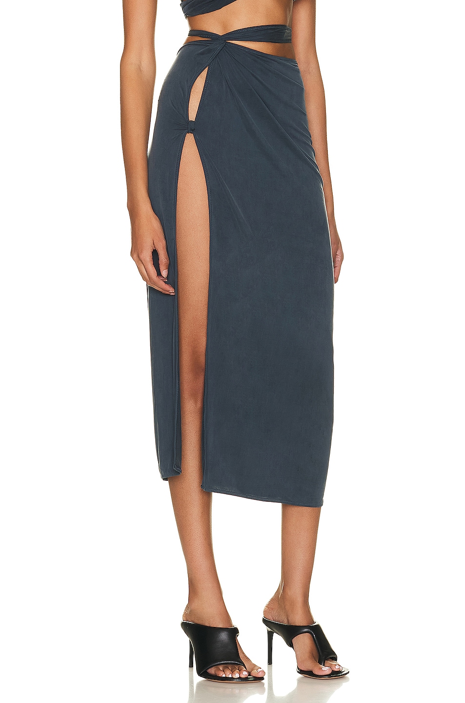 JACQUEMUS La Jupe Espelho in Navy | FWRD