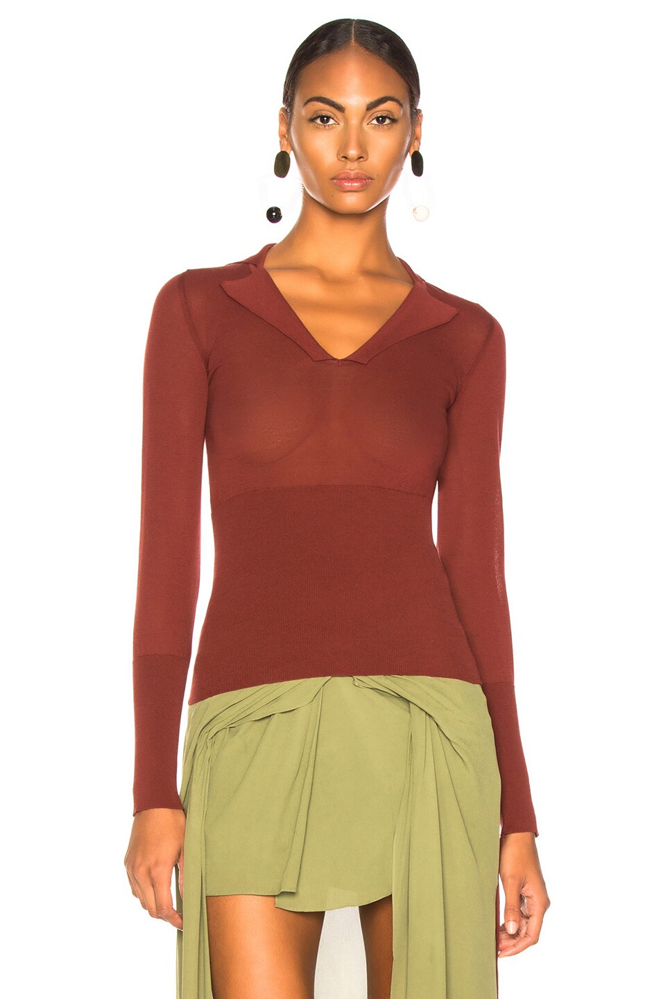 JACQUEMUS Praia Knit Top in Dark Red | FWRD