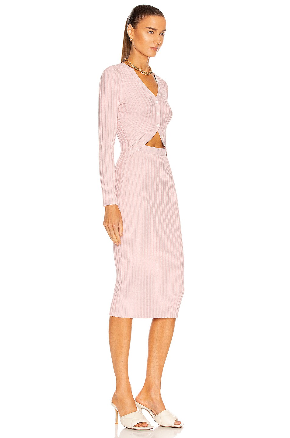 SIMKHAI Kim Midi Dress in Lilac Sandstone | FWRD