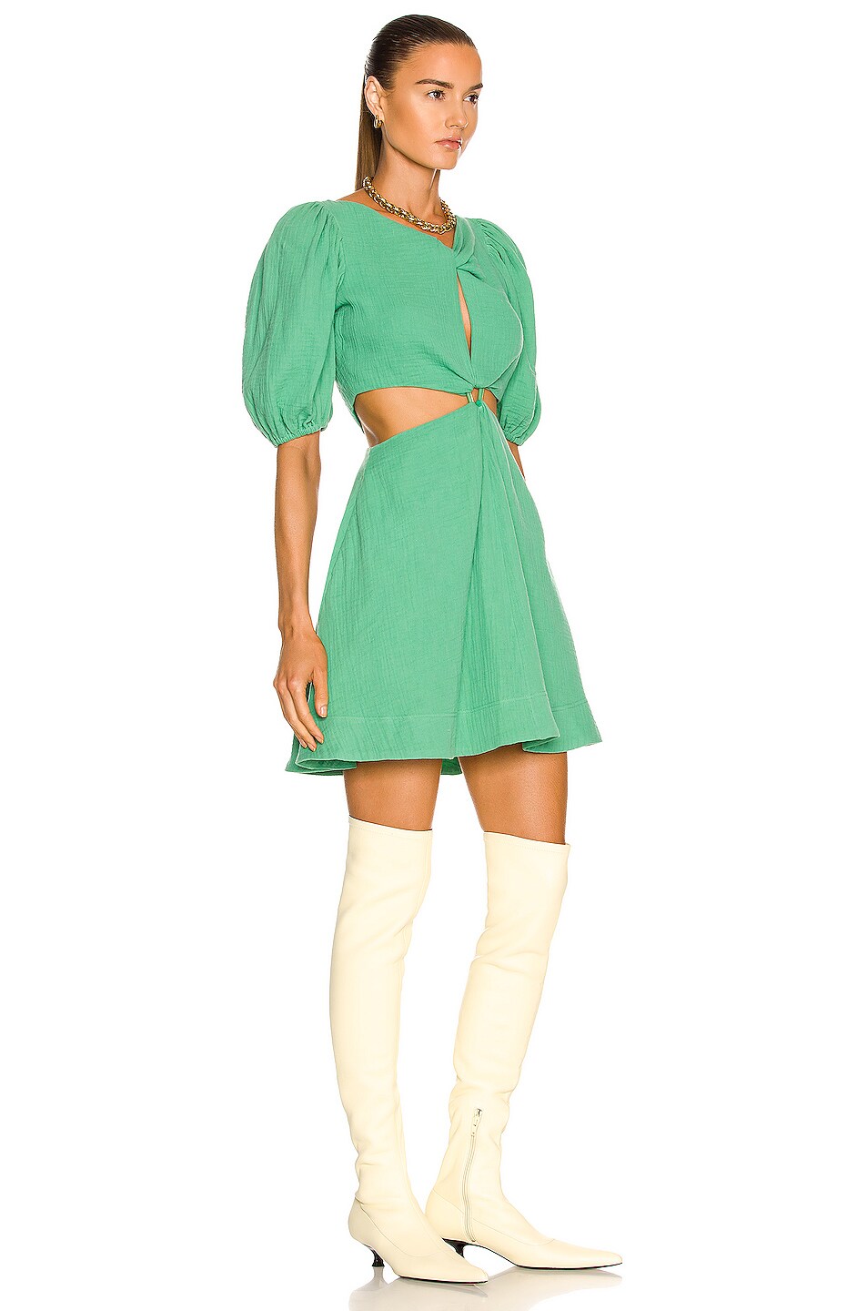 SIMKHAI Helen Mini Dress in Kelly Green | FWRD