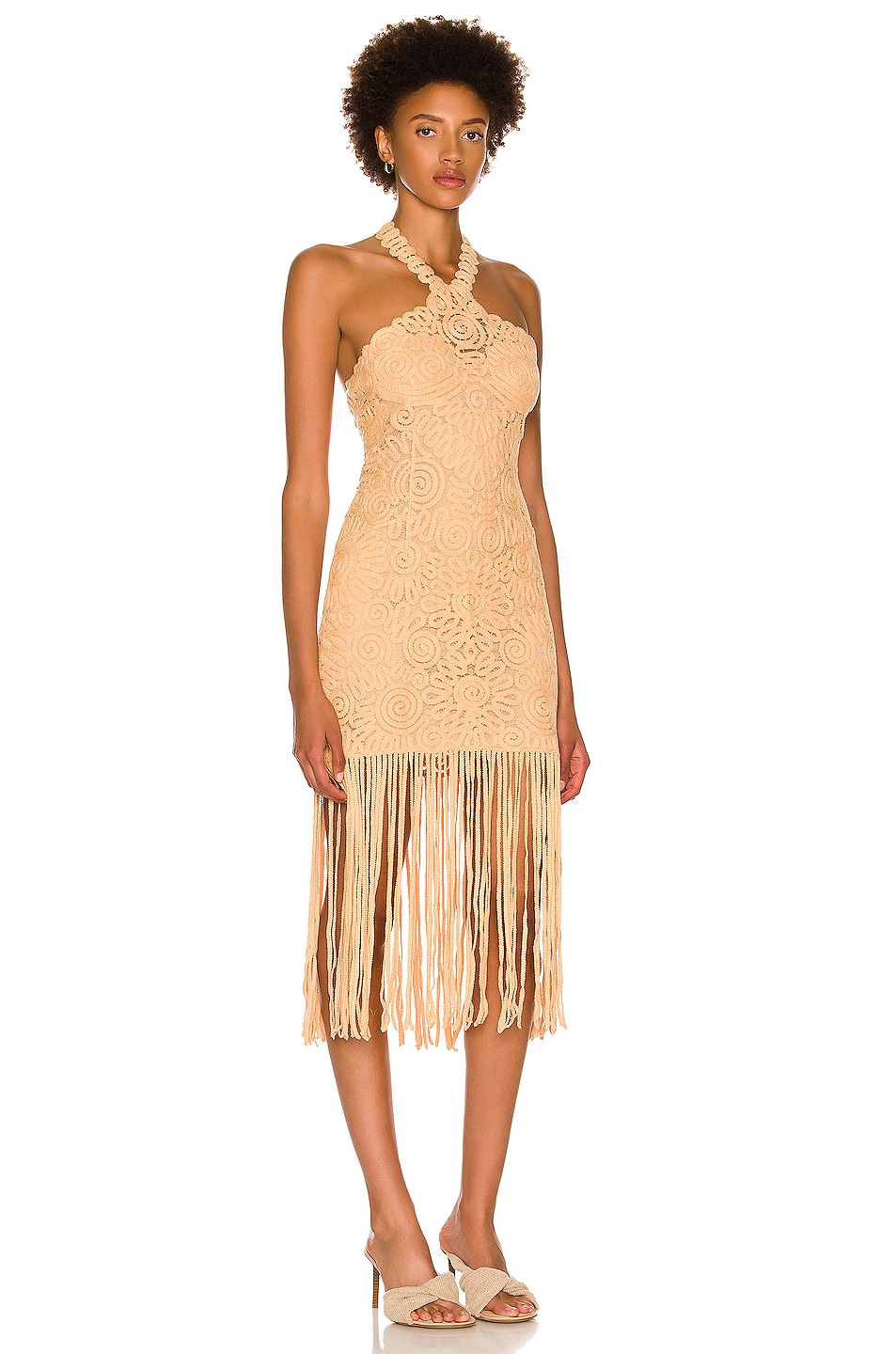 SIMKHAI Alisa Midi Dress in Rattan | FWRD