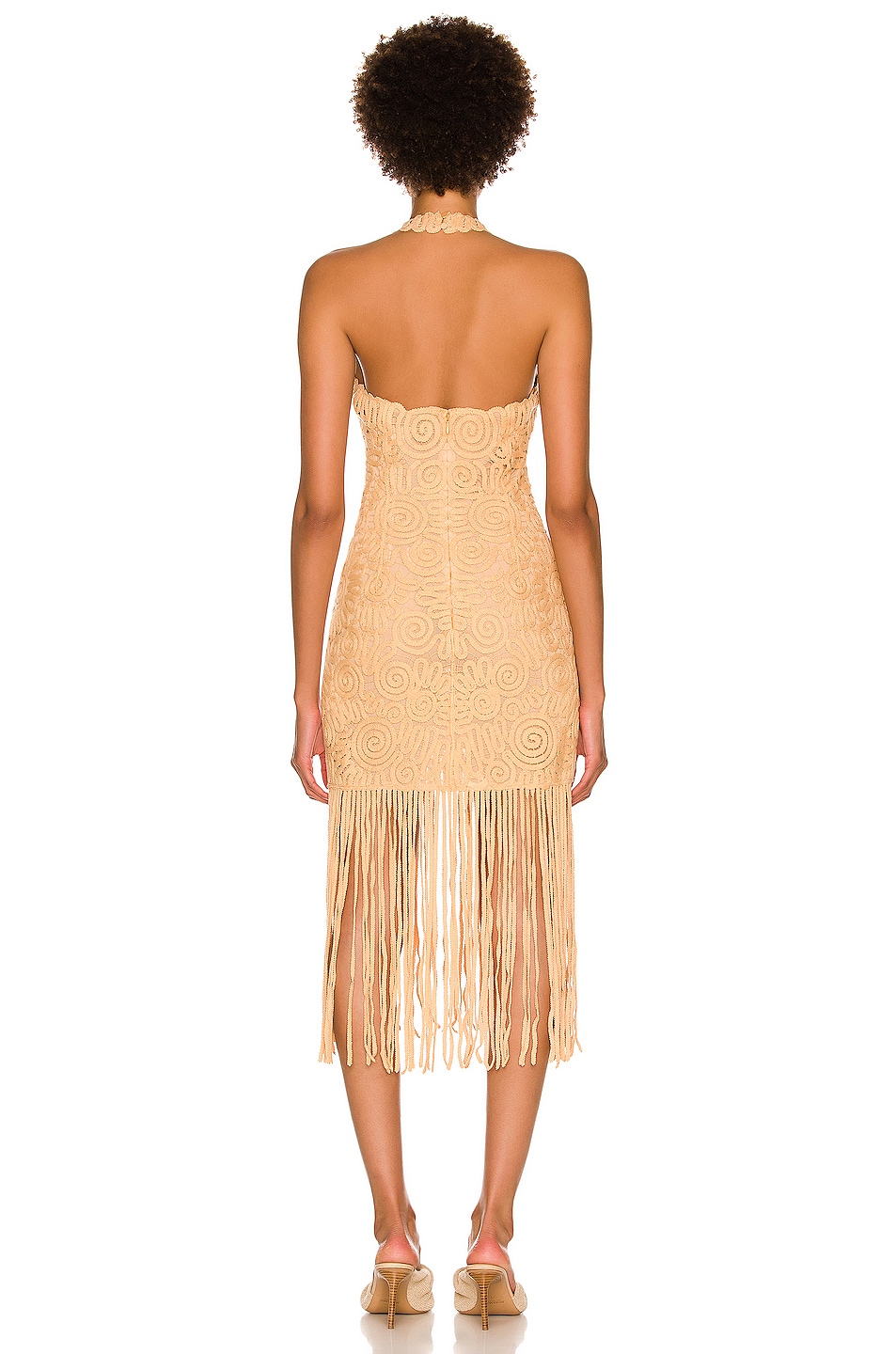 SIMKHAI Alisa Midi Dress in Rattan | FWRD