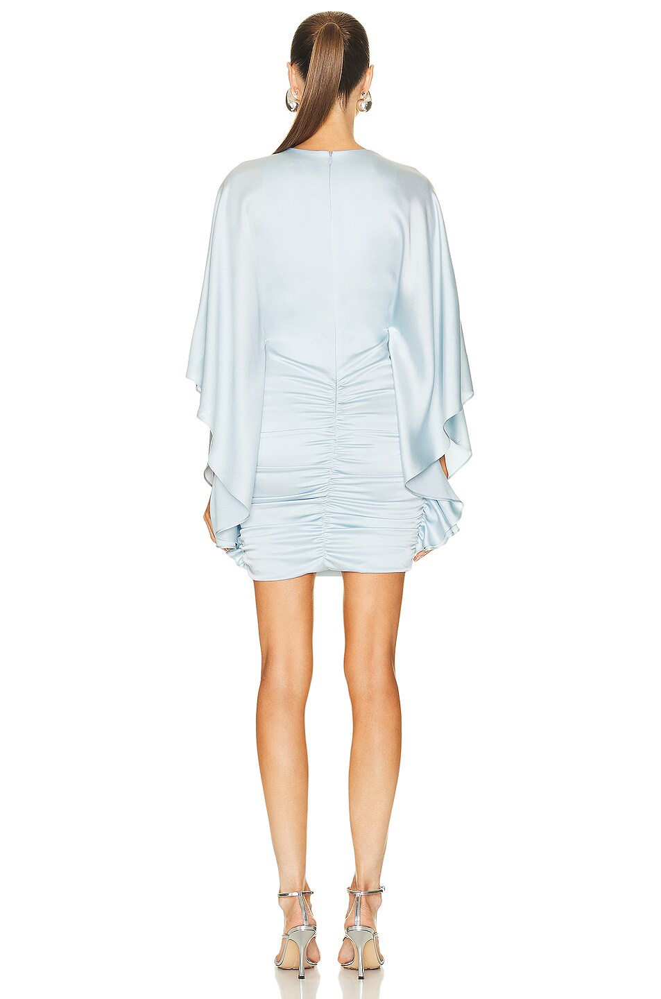SIMKHAI Kadence Bell Sleeve Mini Dress in Light Sky | FWRD