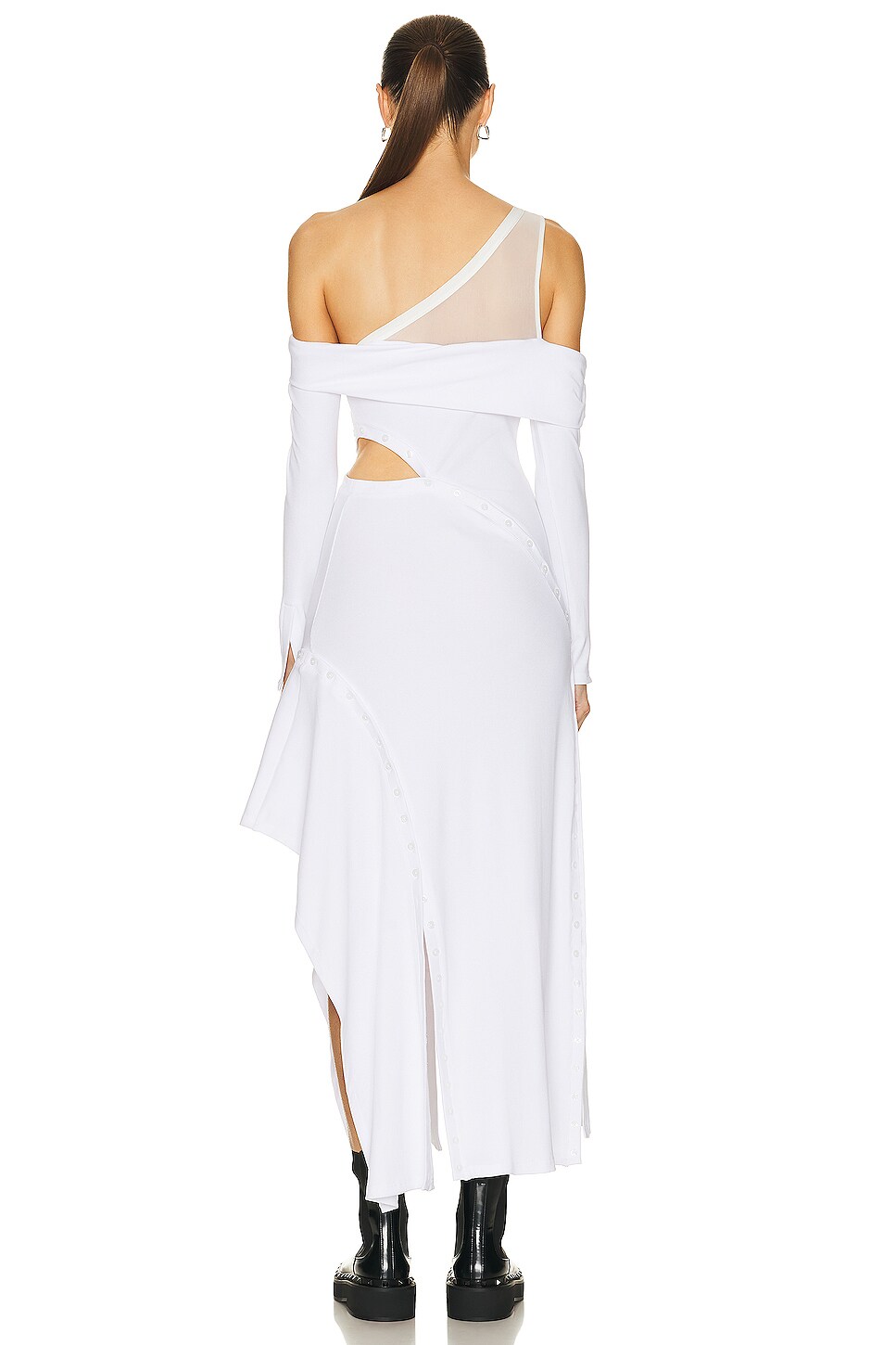SIMKHAI Tinsley Buttoned Gown in Optic White | FWRD