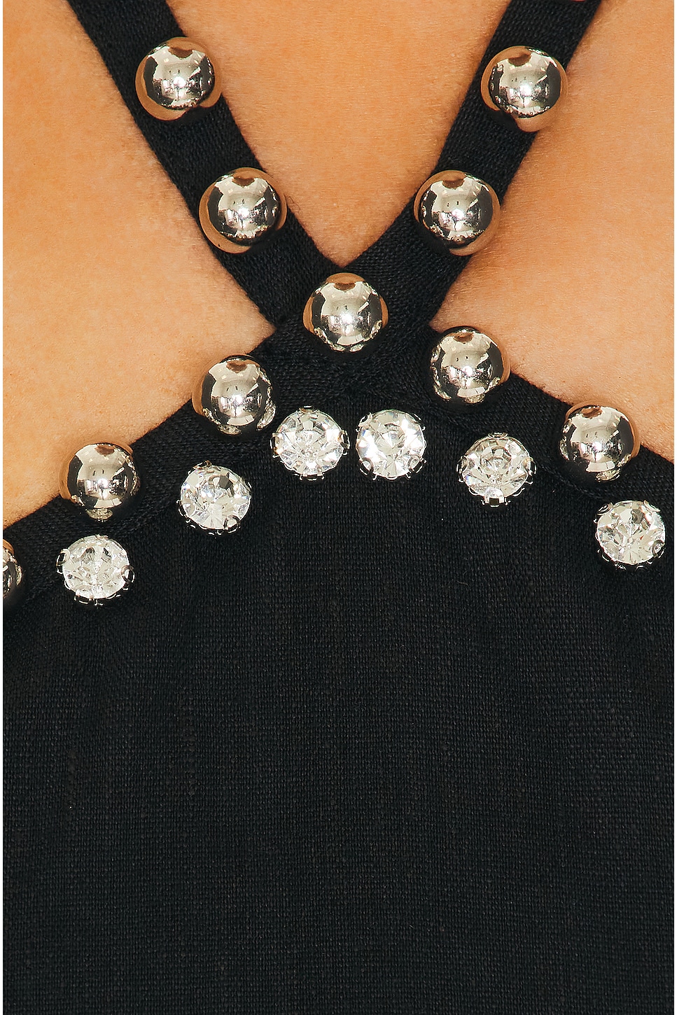 SIMKHAI Bellina Halter Neck Cut Out Maxi Dress in Black | FWRD