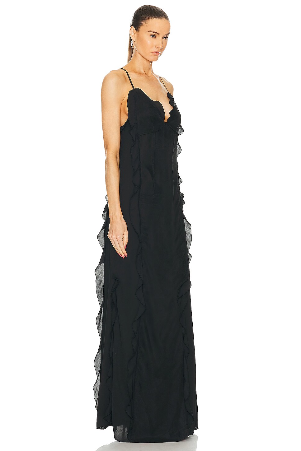 SIMKHAI Emily Cami Maxi Dress in Black | FWRD