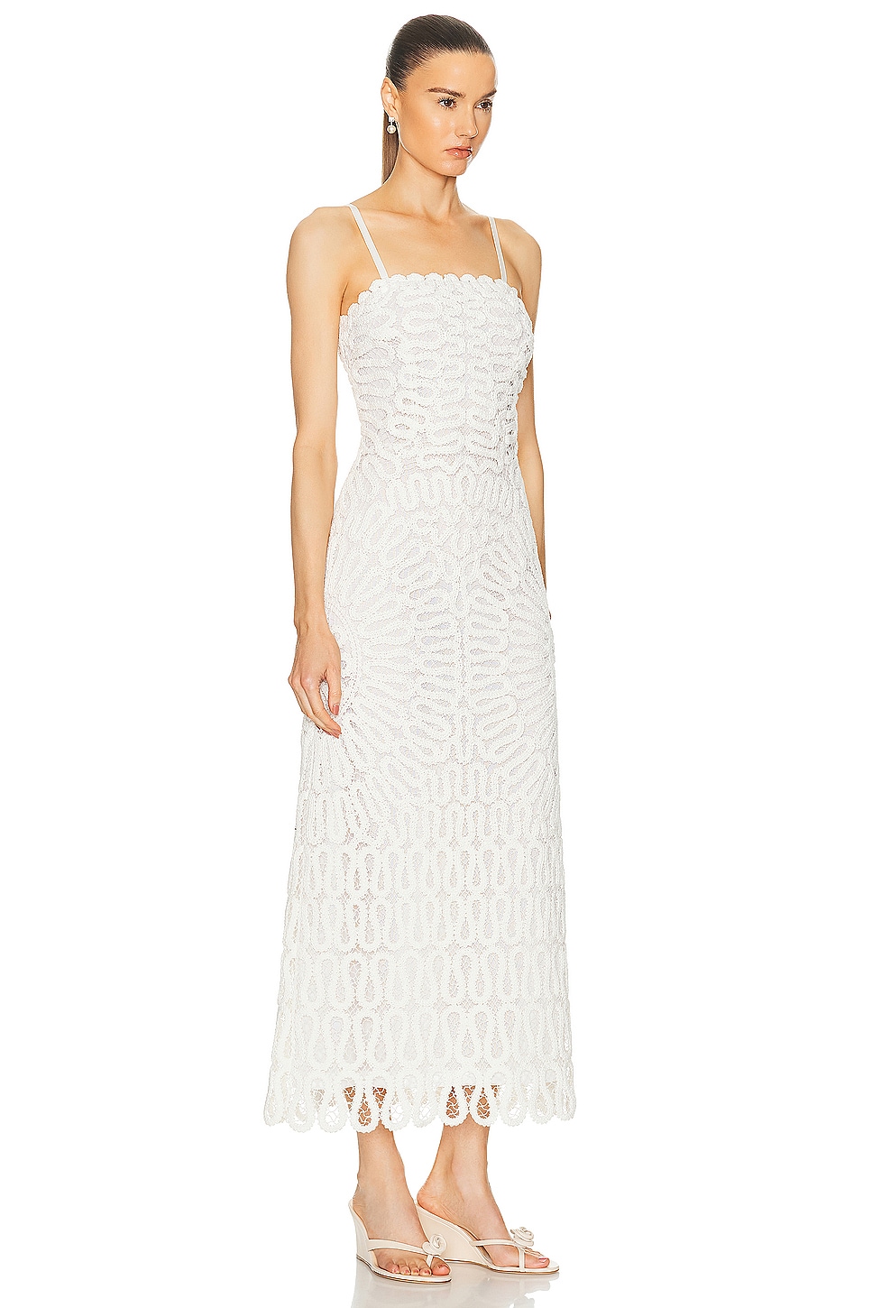 SIMKHAI Elise Midi Dress in White | FWRD