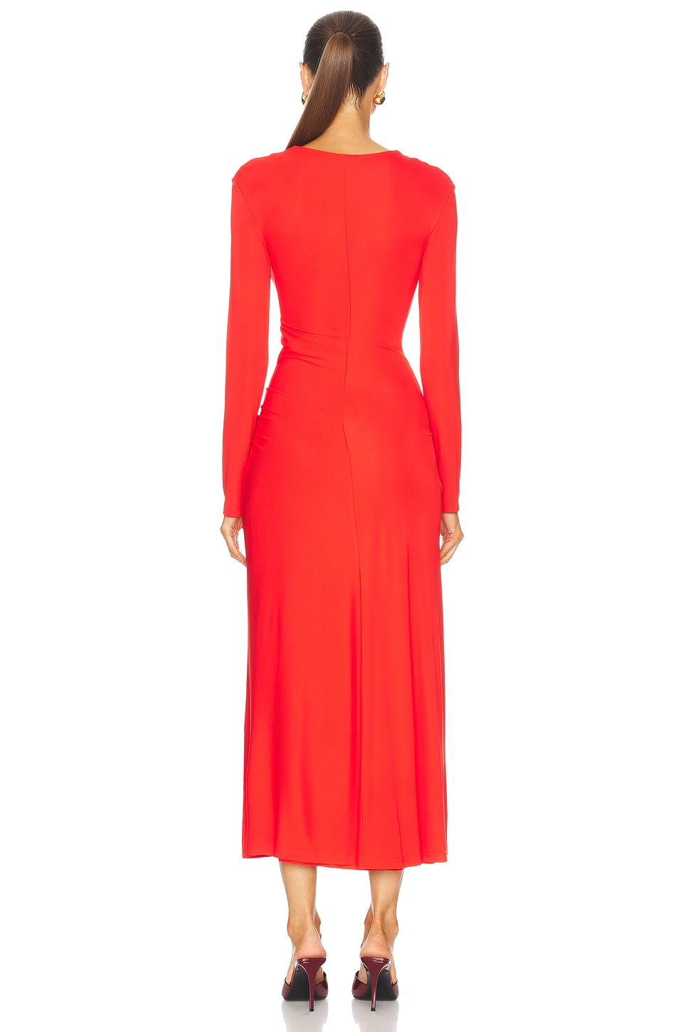 SIMKHAI Ferrera Midi Dress in Fiery Red | FWRD