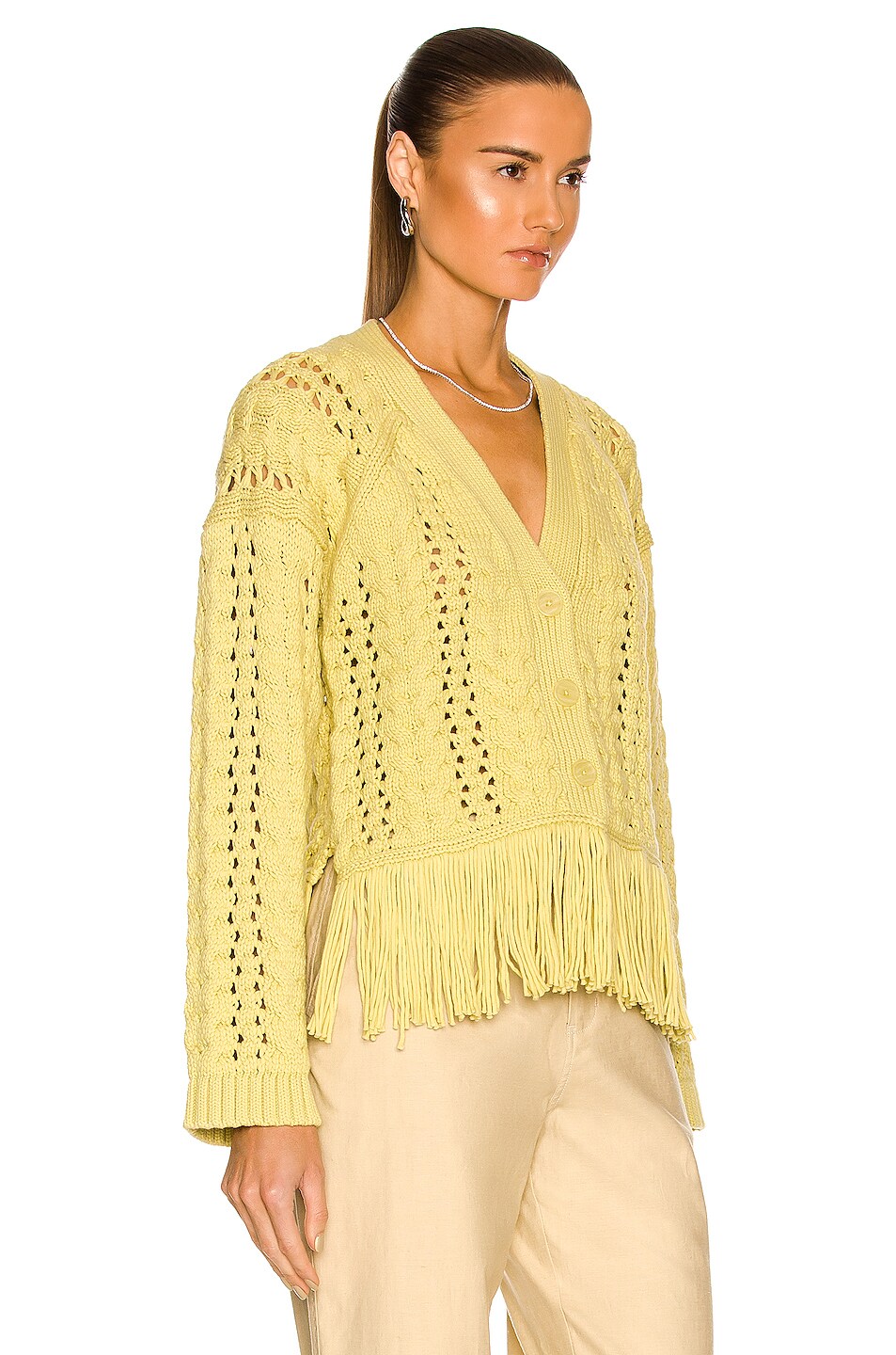 SIMKHAI Cropped Raglan Cardigan in Chamomile | FWRD
