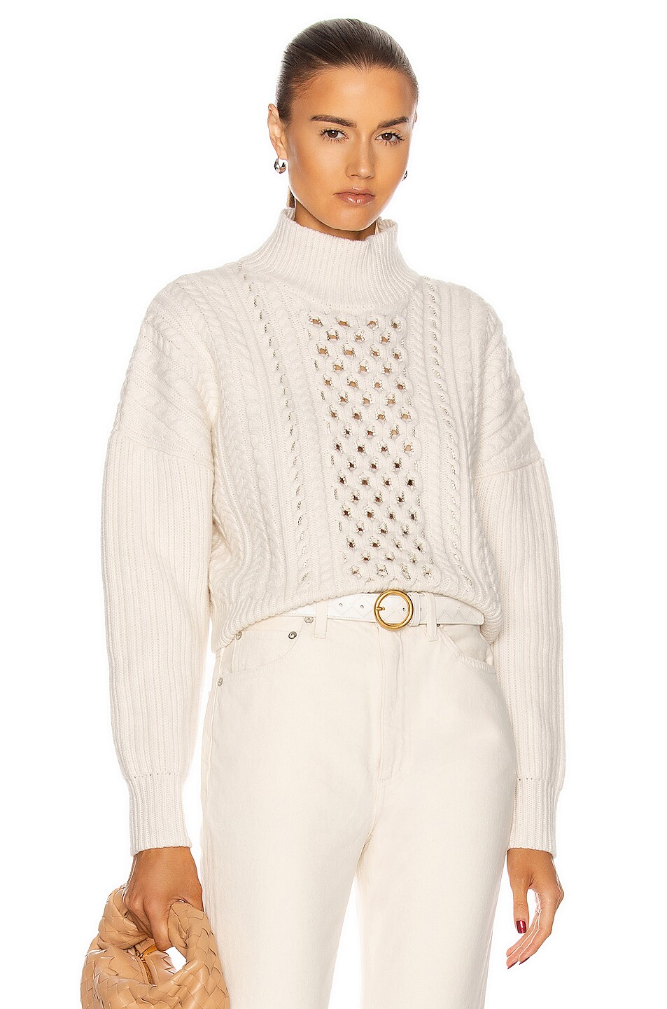 JONATHAN SIMKHAI Gia Turtleneck Sweater in White | FWRD
