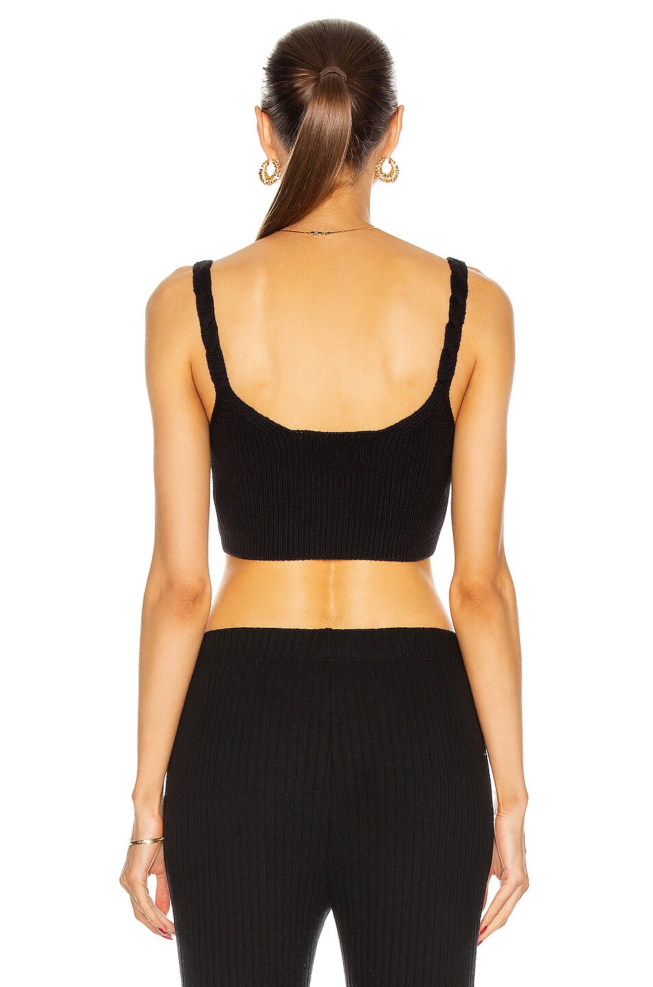 SIMKHAI Elsa Cable Knit Bra Top in Black | FWRD