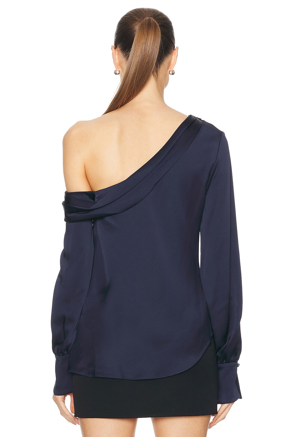 SIMKHAI Alice One Shoulder Top in Midnight | FWRD