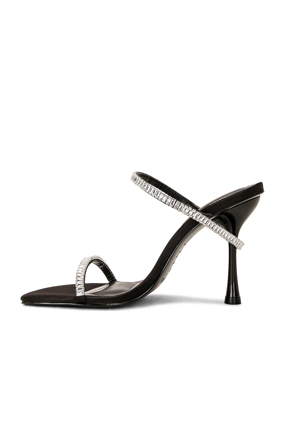 SIMKHAI Siren Wrap Around Crystal Strap Heeled Sandal in Black | FWRD