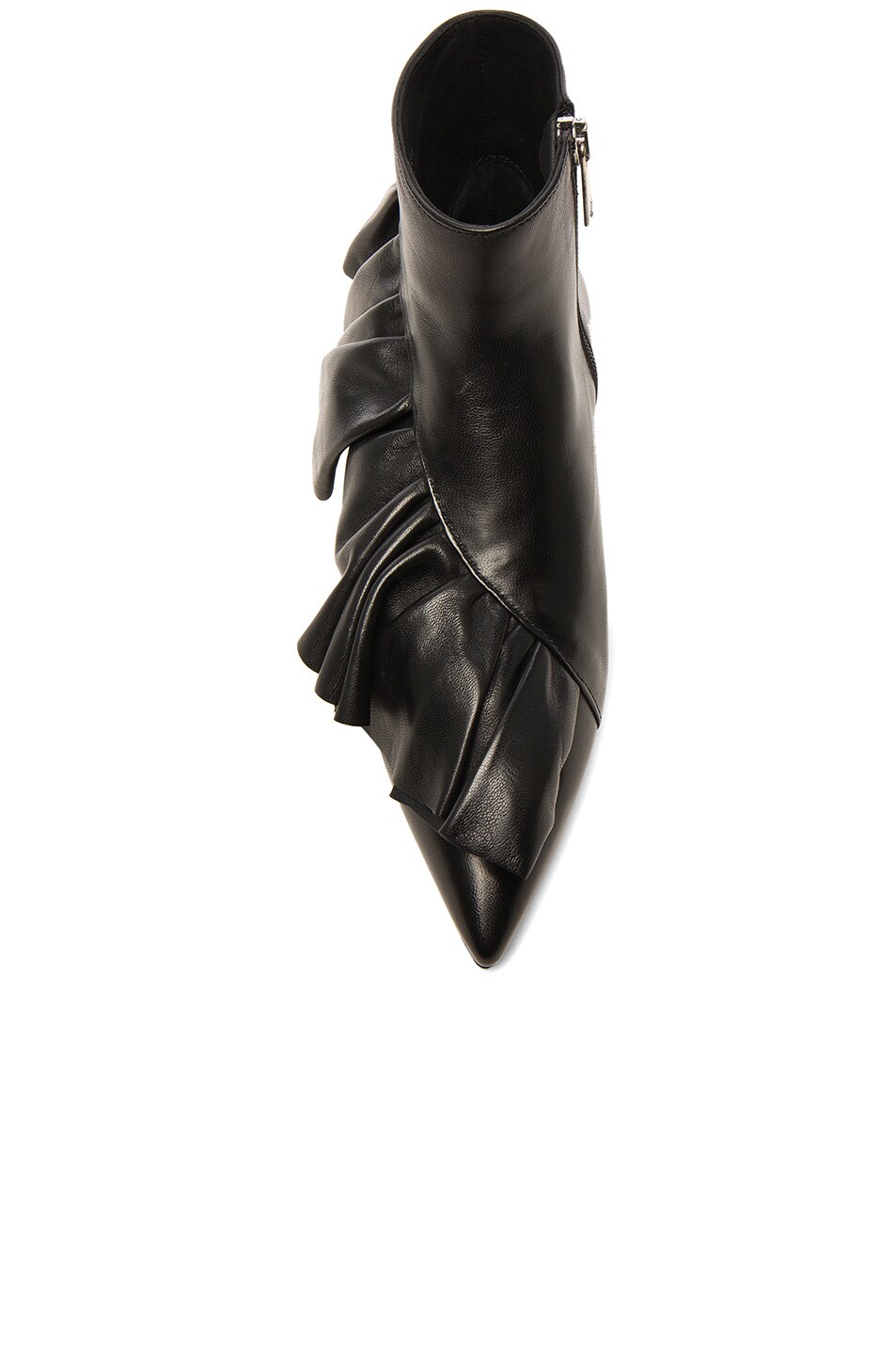 JW Anderson Leather Ruffle Booties in Black | FWRD