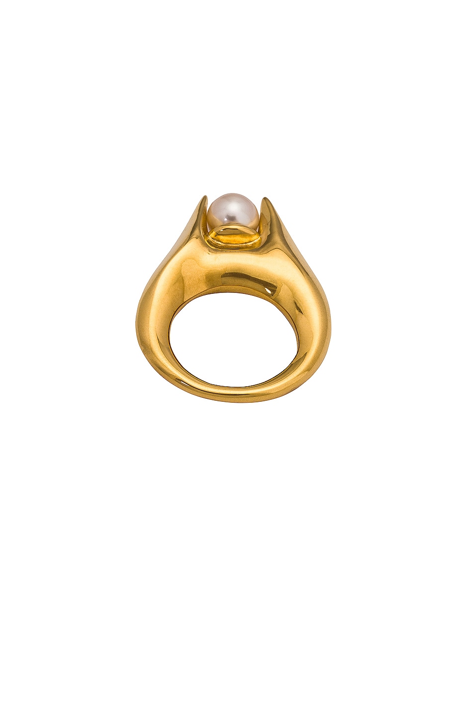 KHIRY Orb Pearl Protection Ring in Gold & Freshwater Pearl | FWRD