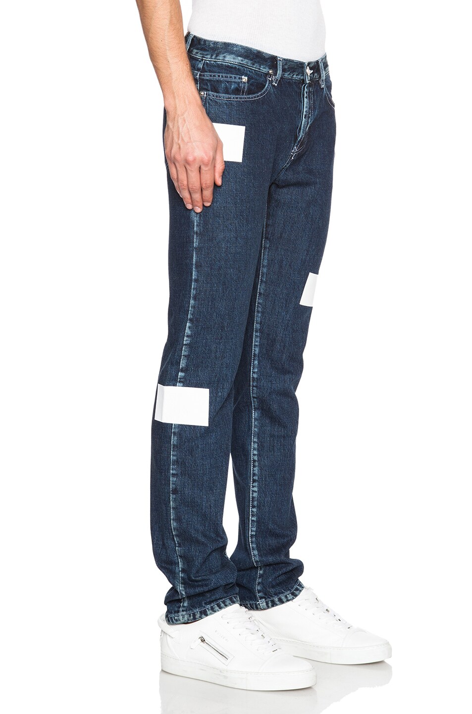 Kenzo Slim Fit Jeans with Paneling in Blue | FWRD