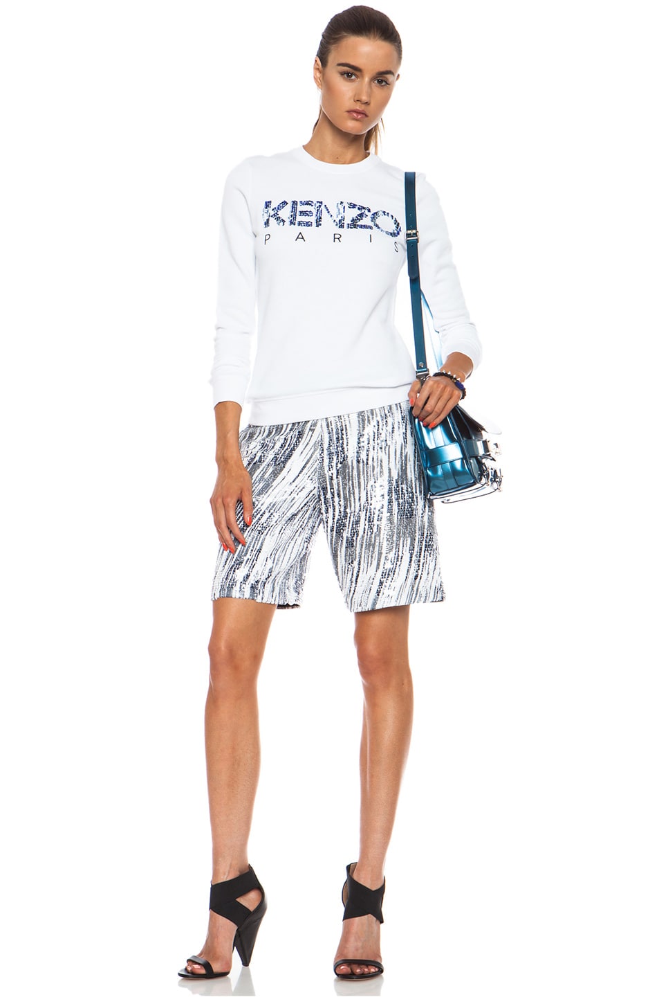 Kenzo Ocean Logo Cotton Sweatshirt in Optic White | FWRD