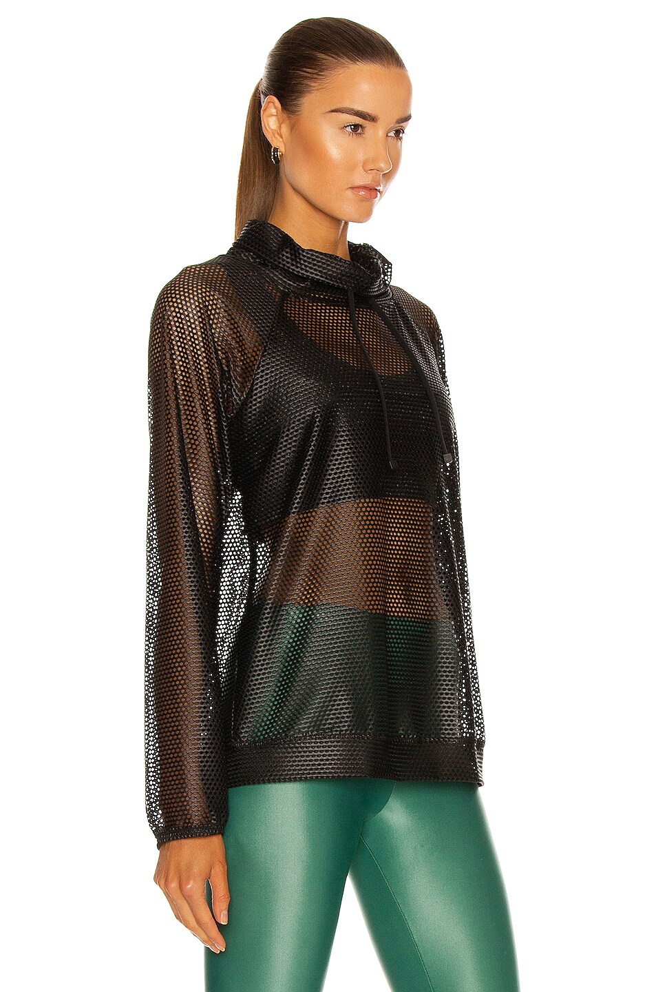 KORAL Probe Open Mesh Pullover Sweatshirt in Black | FWRD