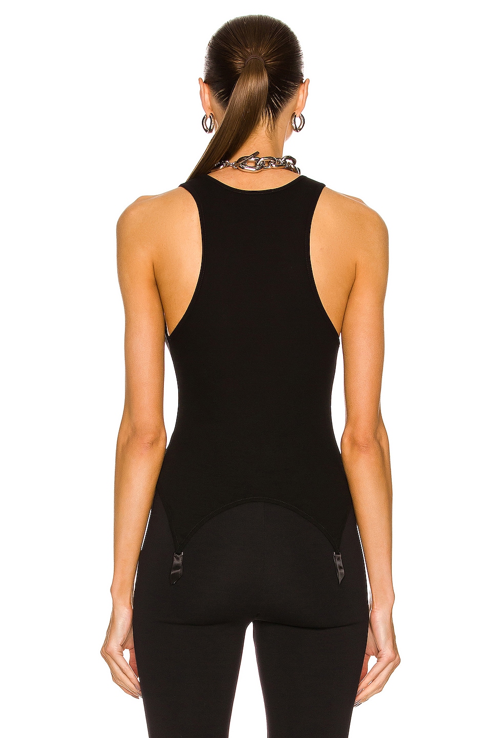 Kiki de Montparnasse Ribbed Garter Tank in Black | FWRD