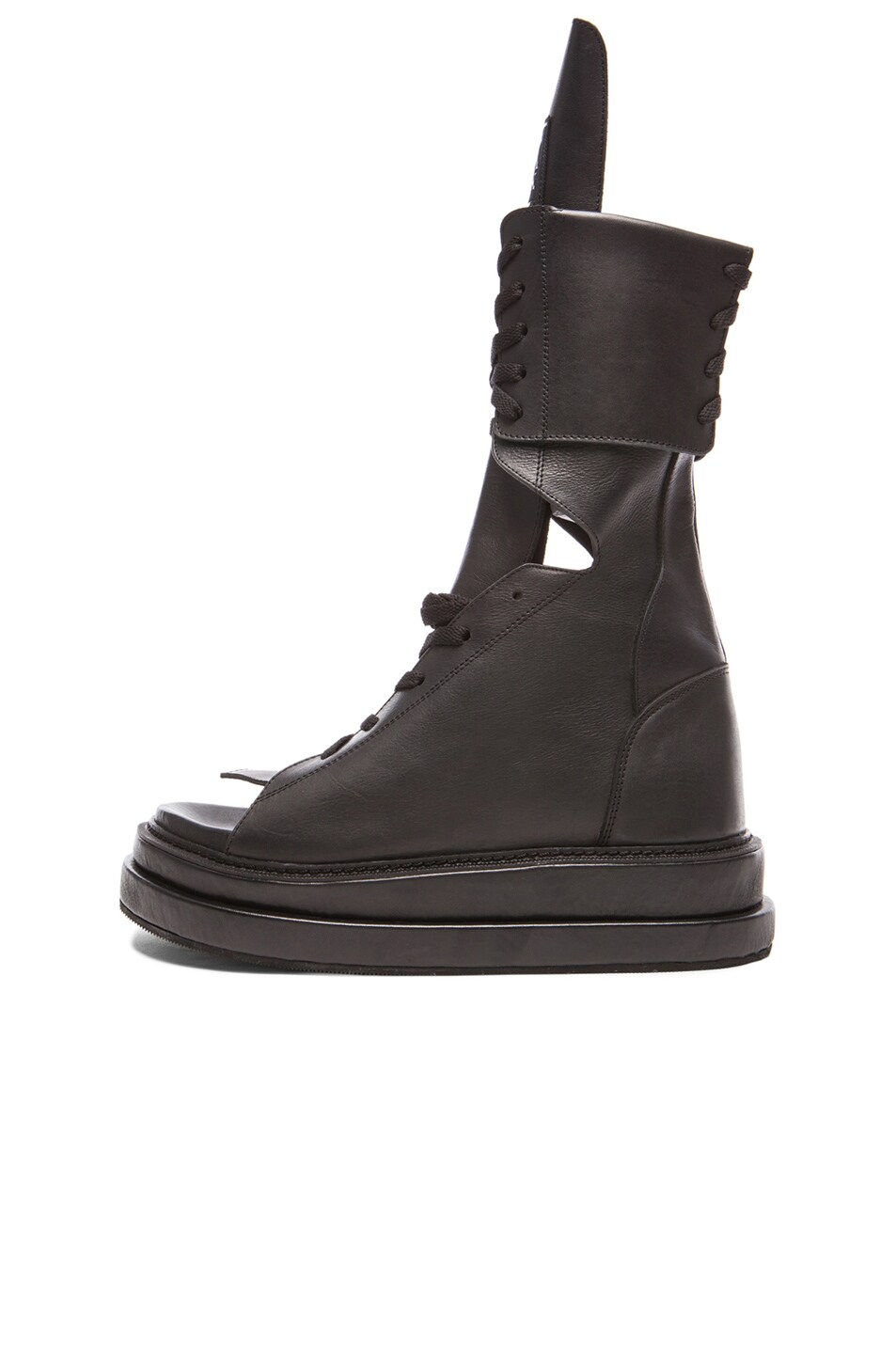 KTZ Omega Leather Sandals in Black | FWRD