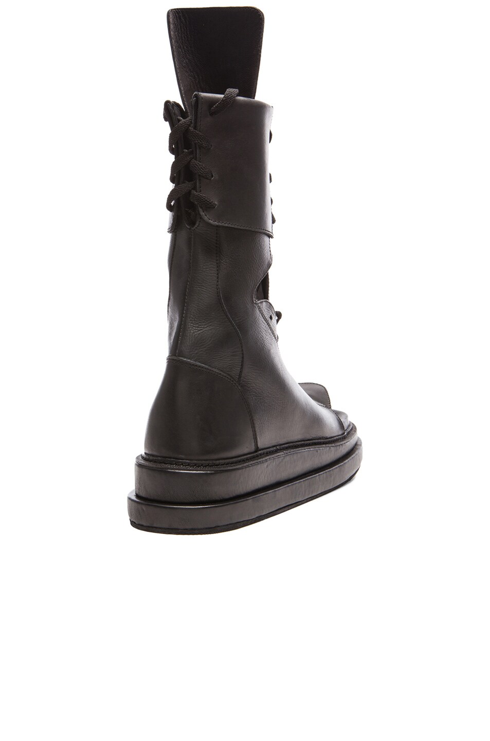 KTZ Omega Leather Sandals in Black | FWRD