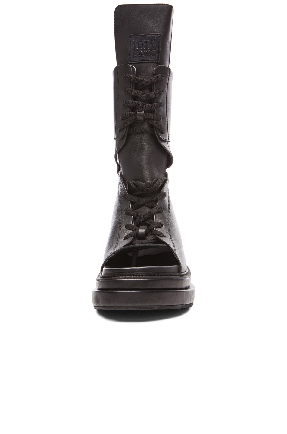KTZ Omega Leather Sandals in Black | FWRD