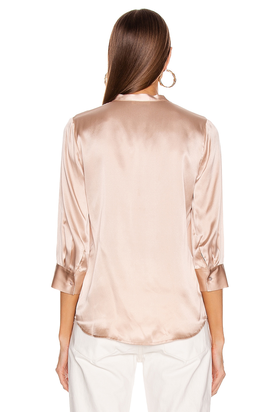 L'AGENCE Aoki Band Collar Blouse in Petal | FWRD