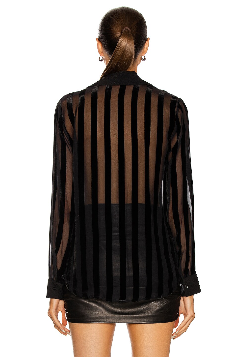 L'AGENCE Hailie Long Sleeve Blouse in Black | FWRD