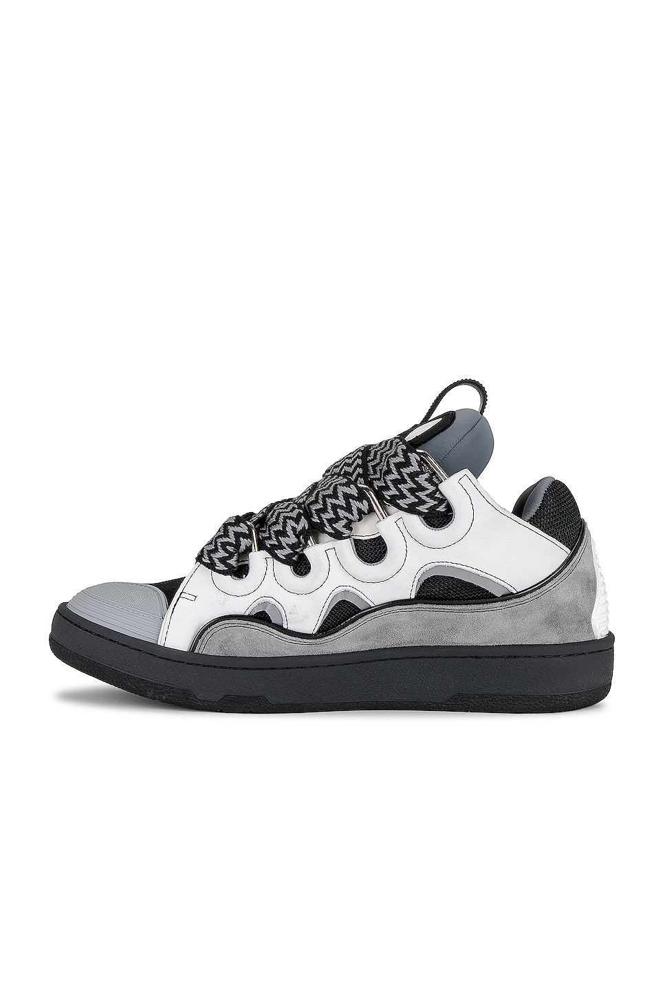 Lanvin Curb Sneakers in White & Anthracite | FWRD