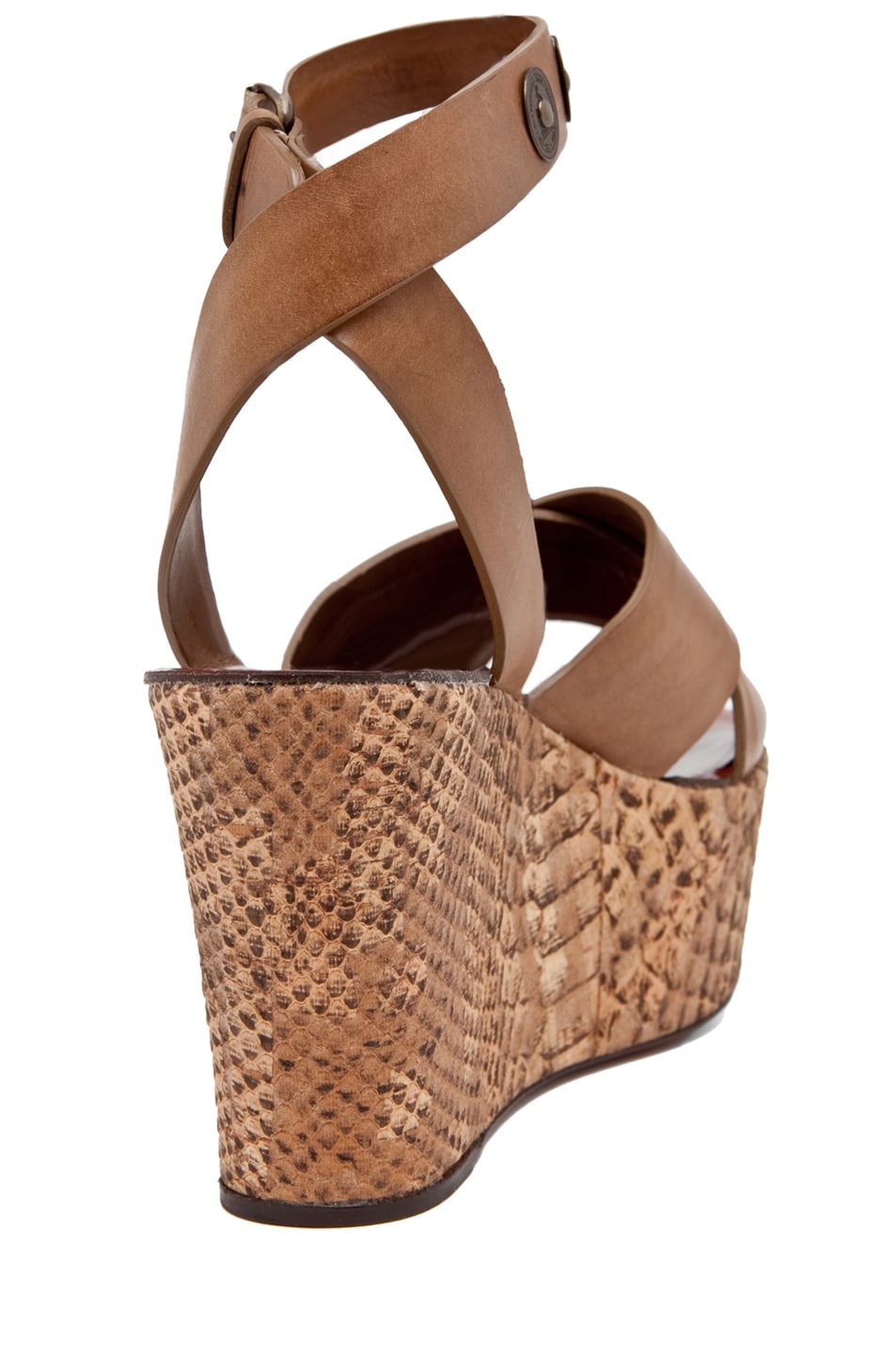 Lanvin Snake Print Wedge in Marron | FWRD