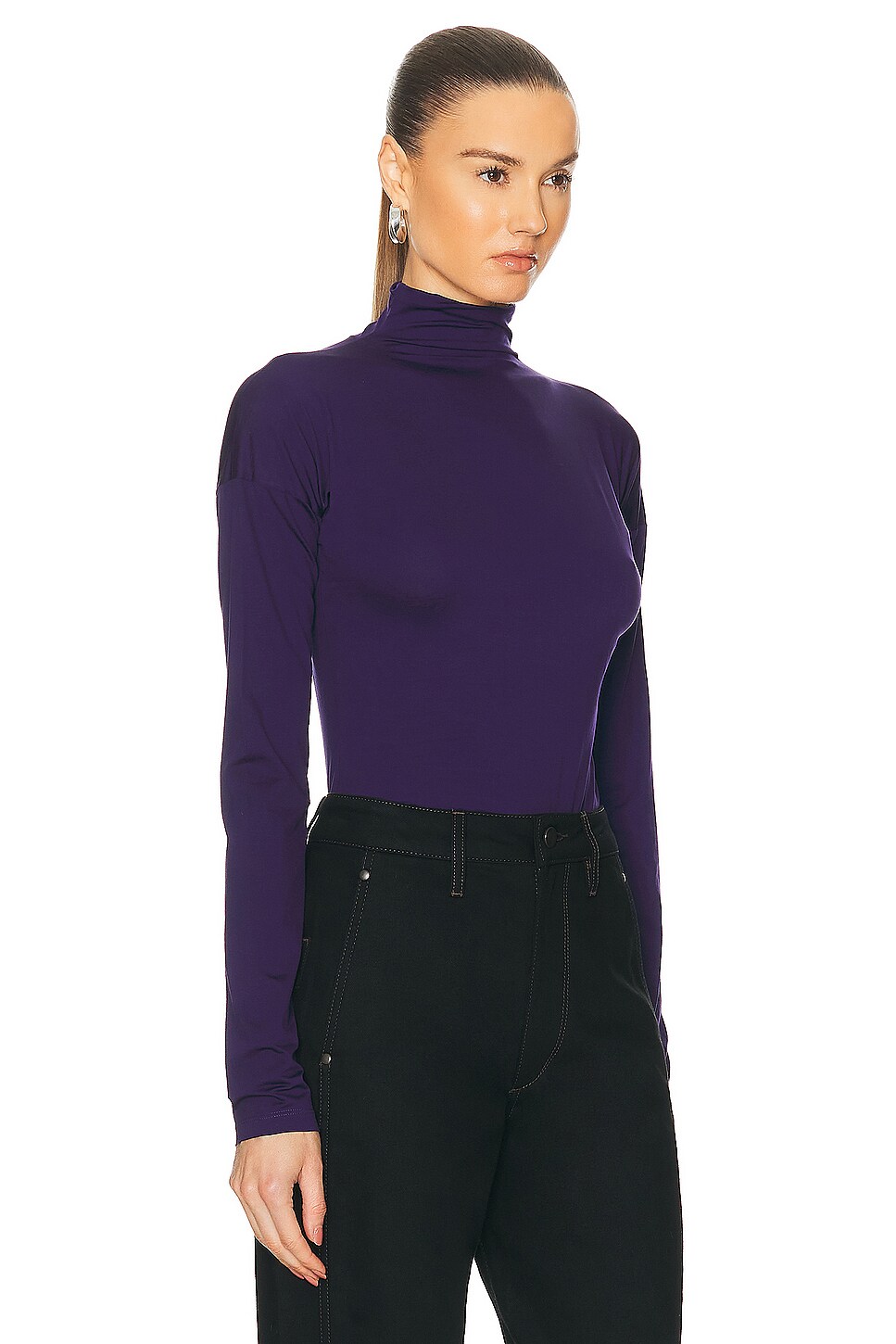 Lemaire Second Skin High Neck Top in Purple Iris | FWRD