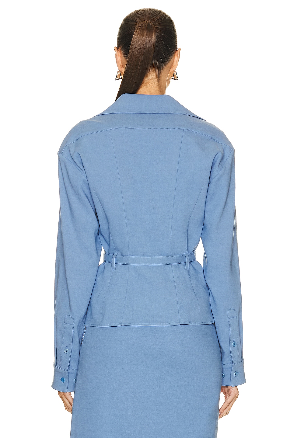 Lemaire Convertible Fitted Collar Shirt in Bice Blue | FWRD