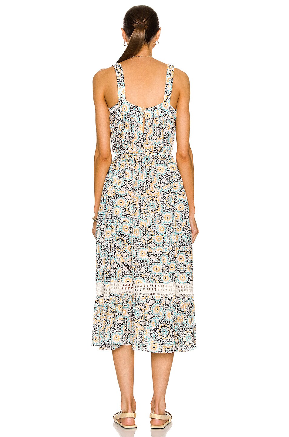 Lemlem Telem Sweepy Sundress in Tiles Turquoise | FWRD