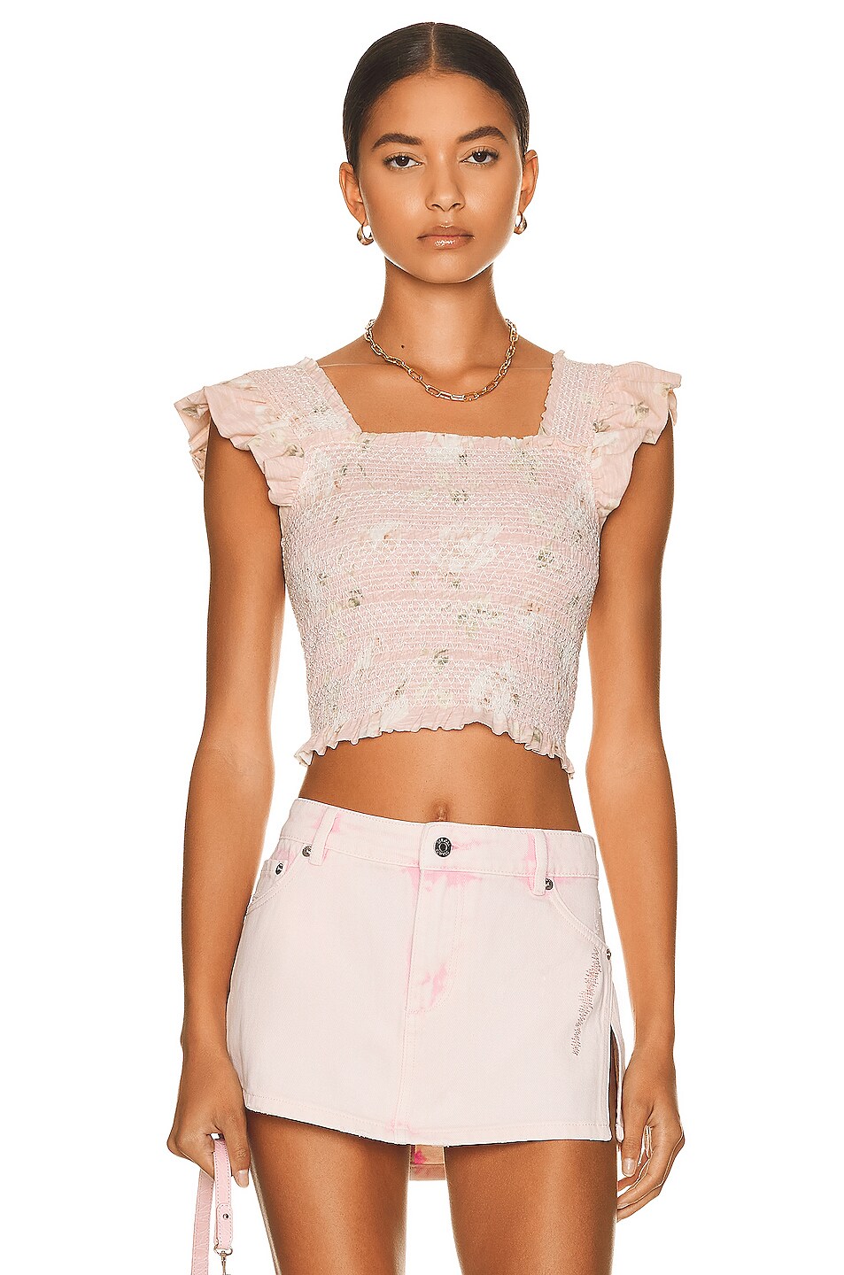 LoveShackFancy Dallen Top in Ballet Pink | FWRD