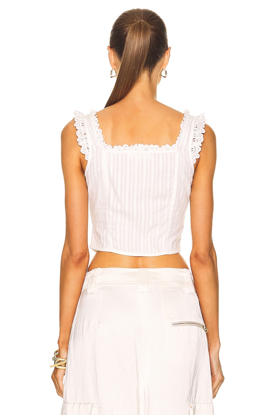 LoveShackFancy Georgie Bustier Top in True White | FWRD