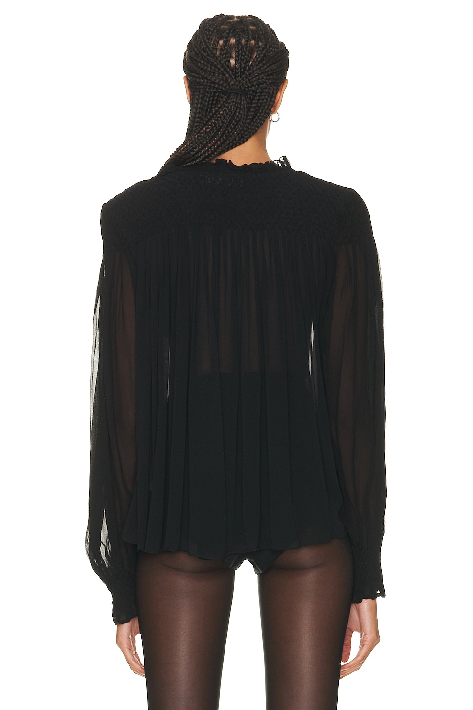 LoveShackFancy Fernanda Blouse in Black | FWRD
