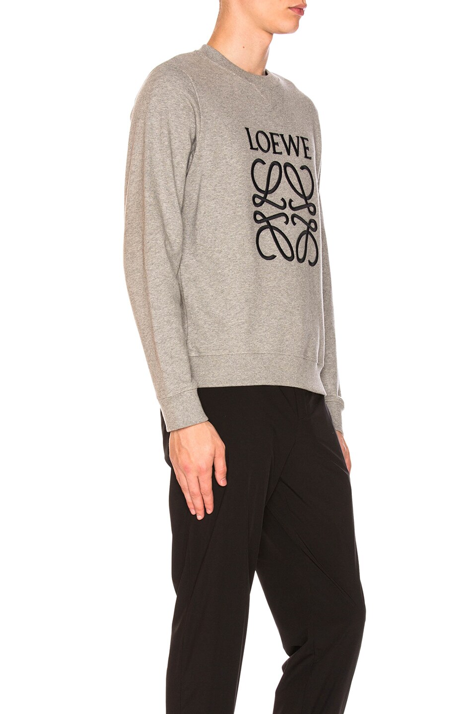 LOEWE Slim-Fit Embroidered Loopback Cotton-Jersey Sweatshirt, Grey ...