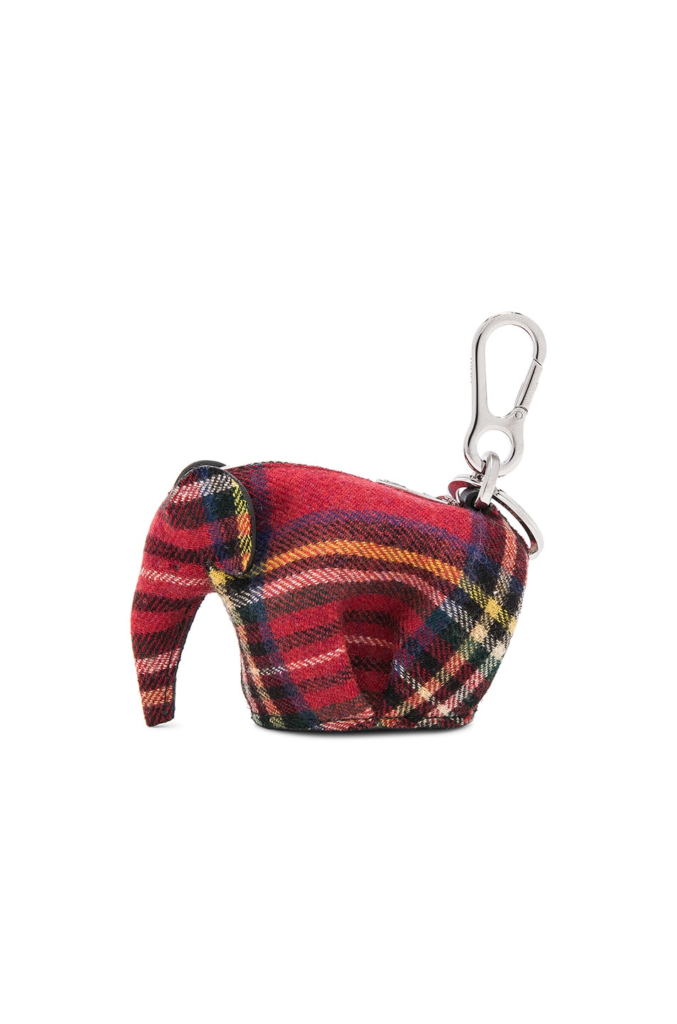 Loewe Elephant Keychain in Red Tartan | FWRD