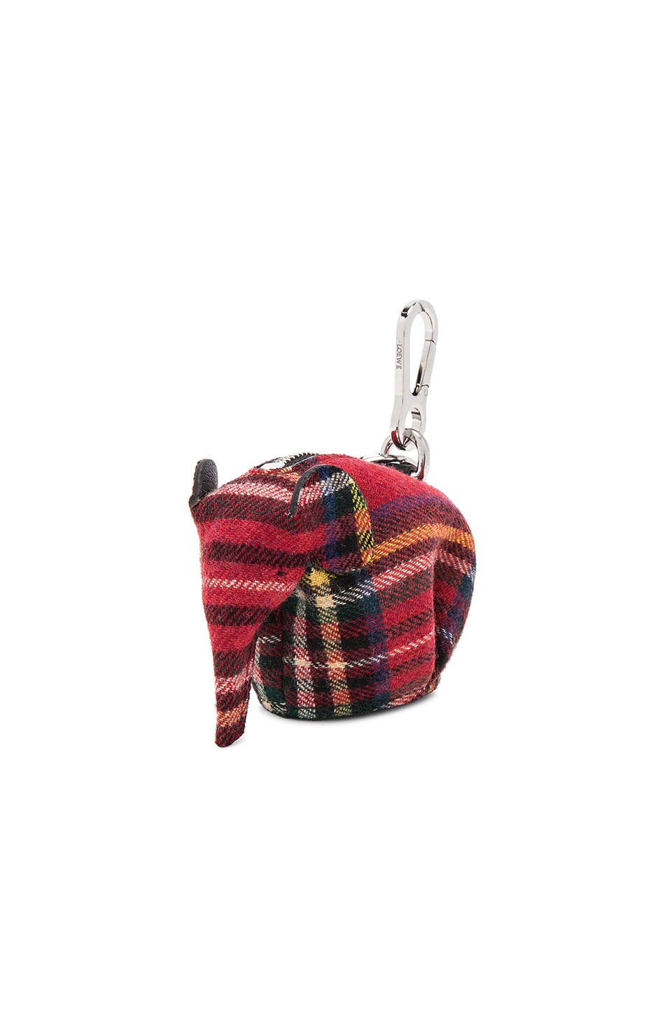 Loewe Elephant Keychain in Red Tartan | FWRD