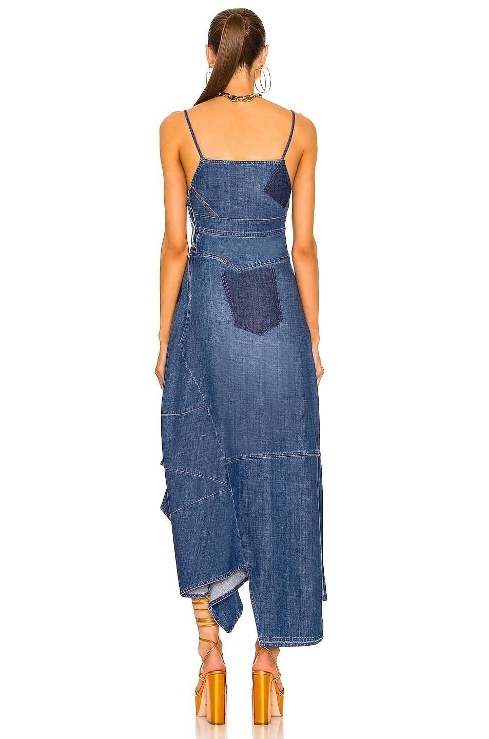 Loewe Ruffle Midi Dress in Blue | FWRD