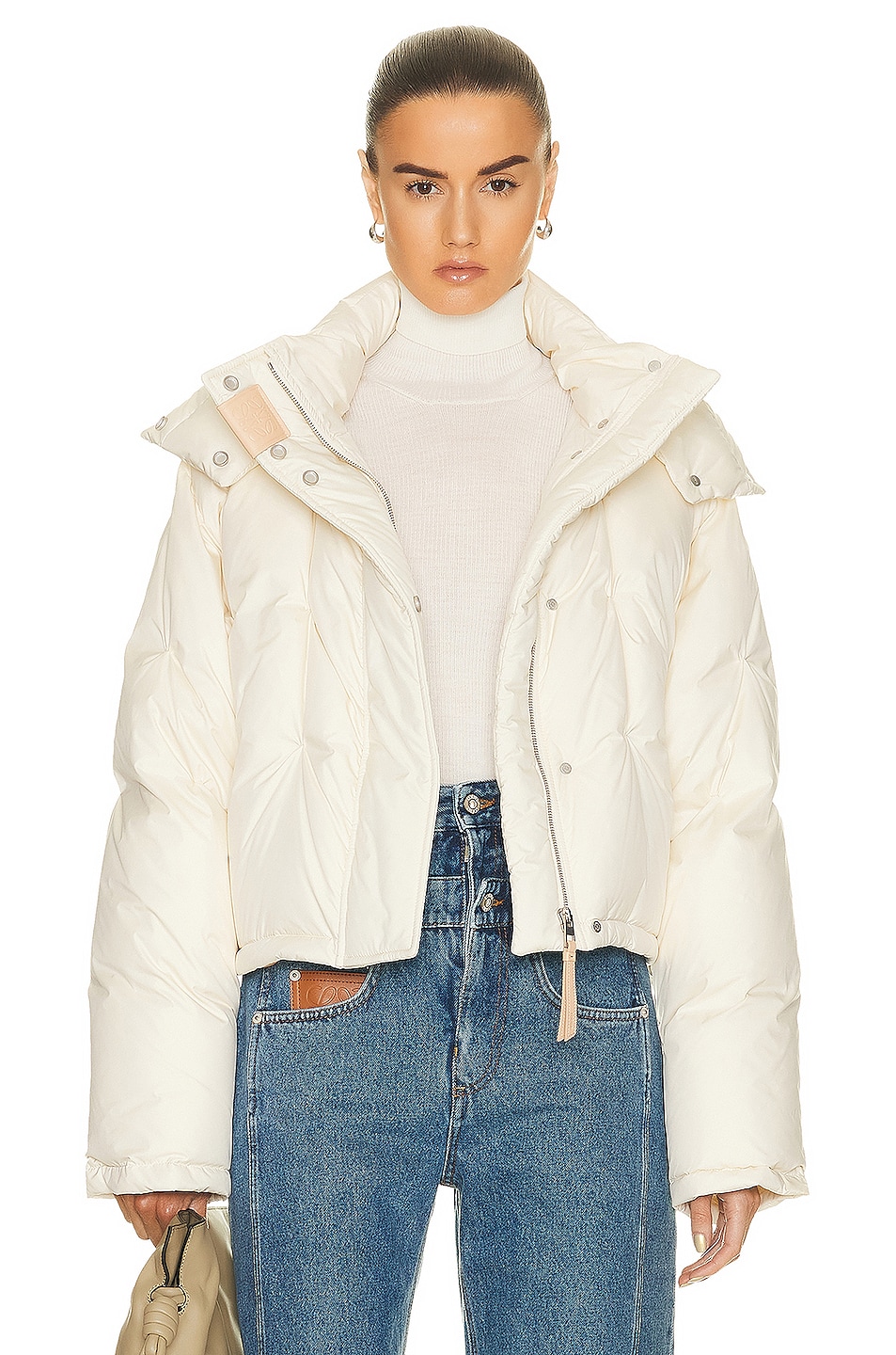 Loewe Short Puffer Jacket in Ivory | FWRD