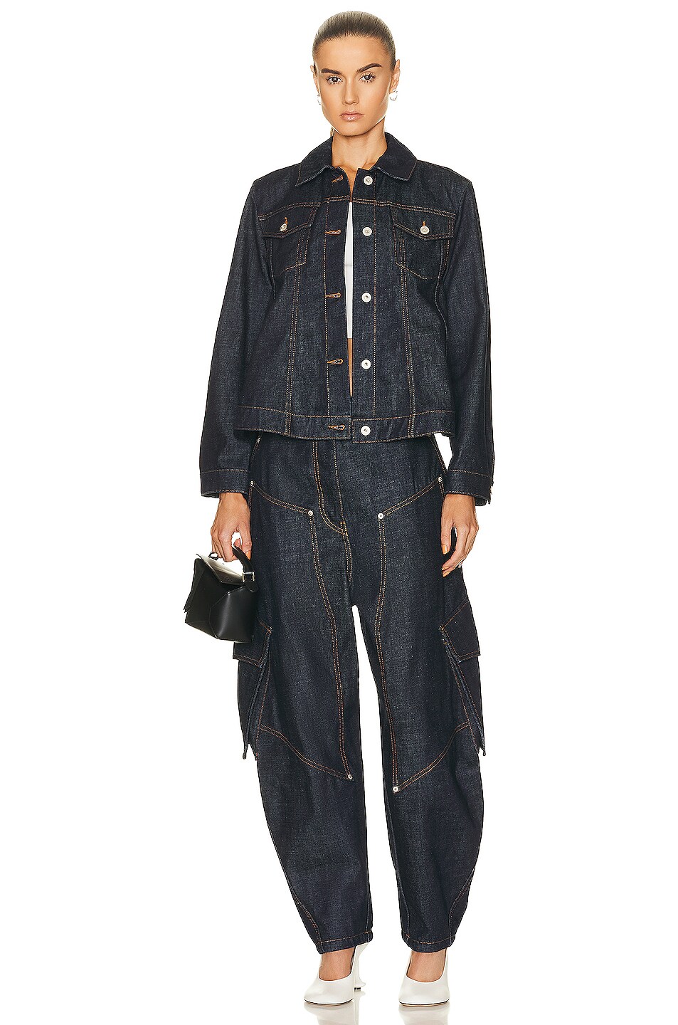 Loewe Short Trapeze Jacket in Blue Denim | FWRD