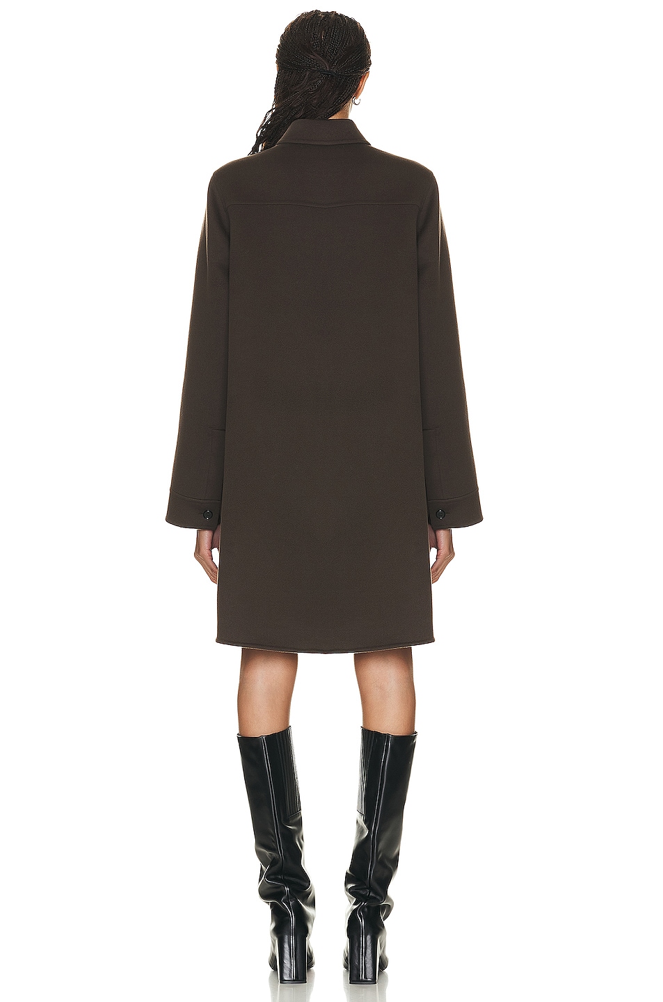 Loewe Trapeze Coat in Dark Chocolate Brown | FWRD